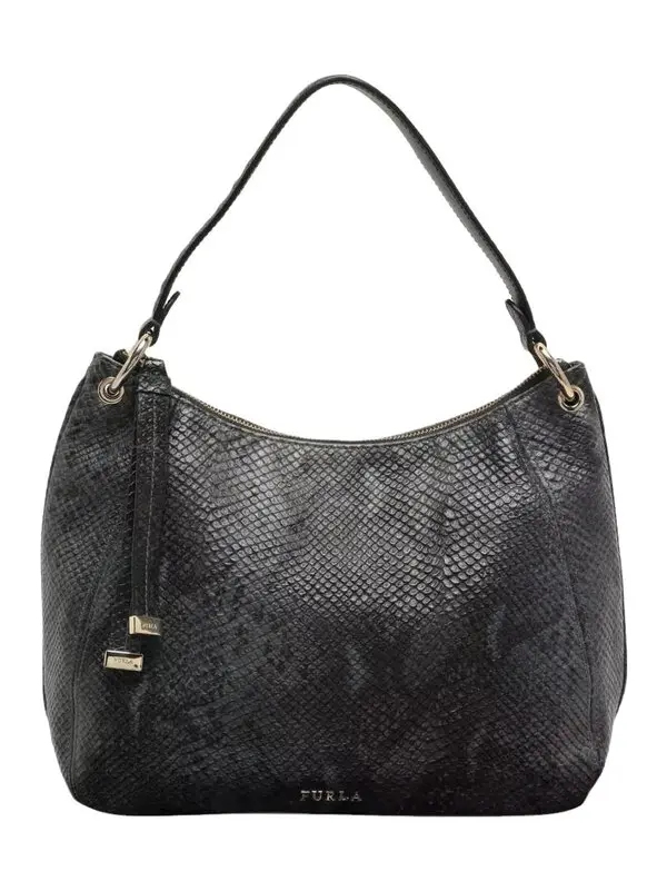 Furla Python-embossed Leather Tote Bag - Black