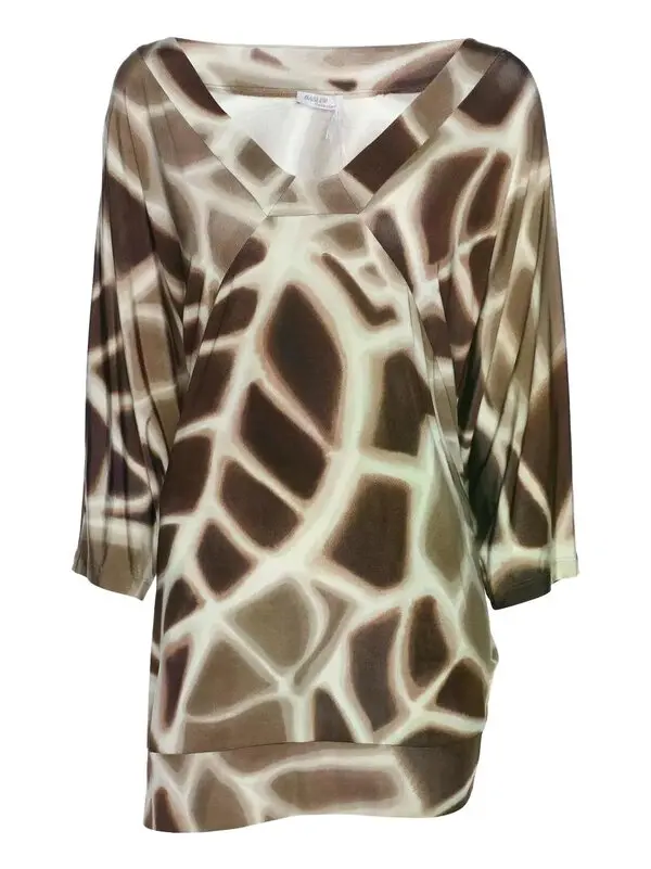 BASLER V-neck Printed Top - Brown