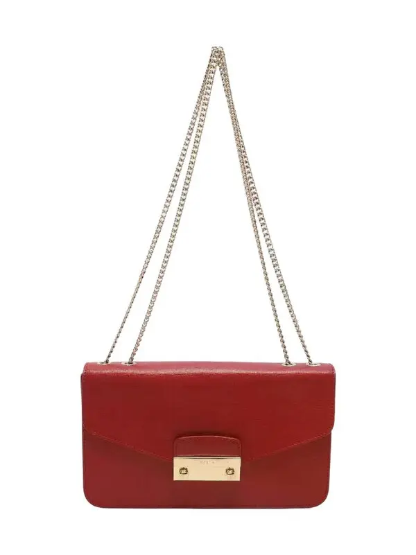 Furla Metropolis Leather Shoulder Bag - Red