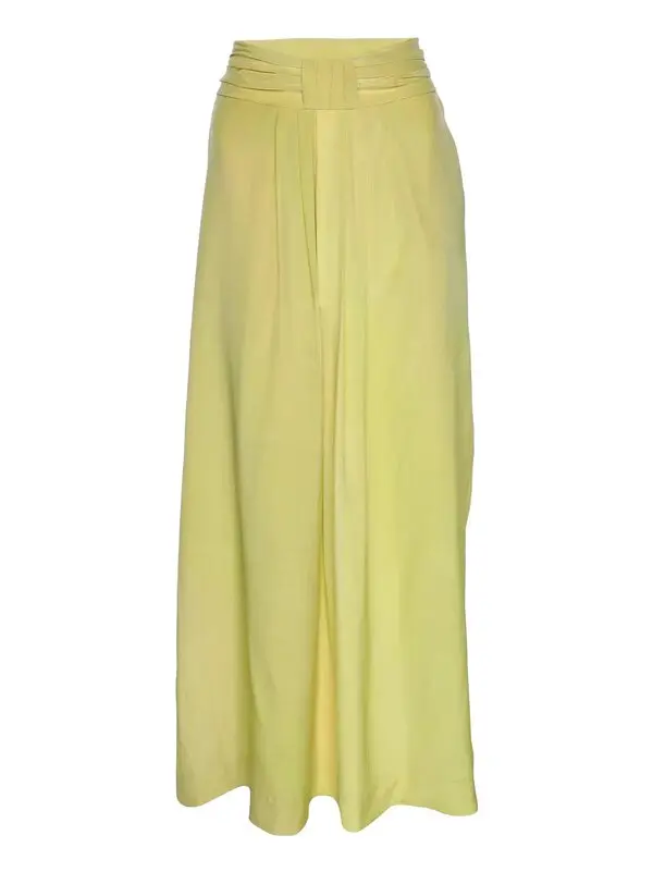 TWENTY 8 TWELVE Pleated Silk Midi Skirt - Yellow