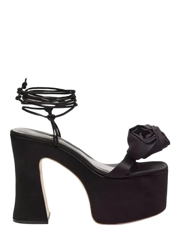 Magda Butrym Flower Platform Sandals - Black