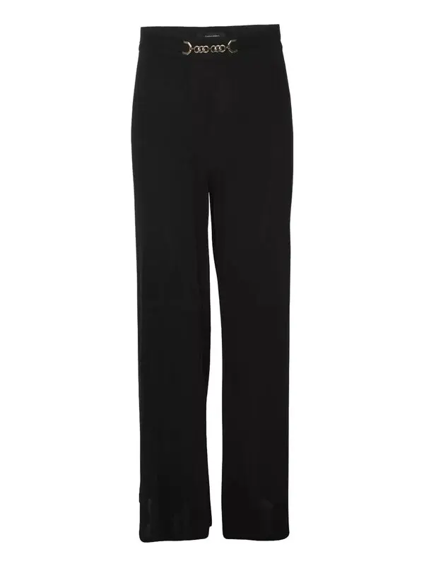 ELENA MIRO` Chain Jersey Trousers - Black
