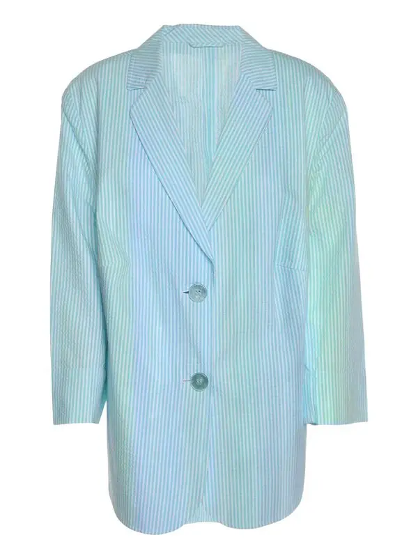 BASLER Striped Single-breasted Blazer - Blue