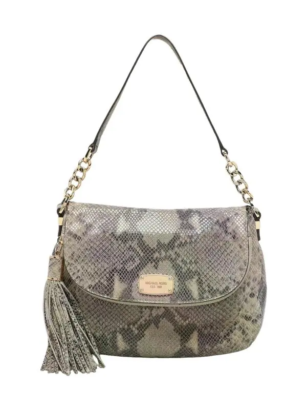 Michael Kors Snake-embossed Leather Shoulder Bag - Grey