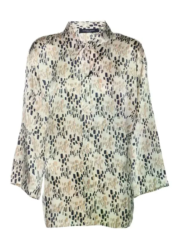 Marina Rinaldi Printed Silk Shirt - Neutrals