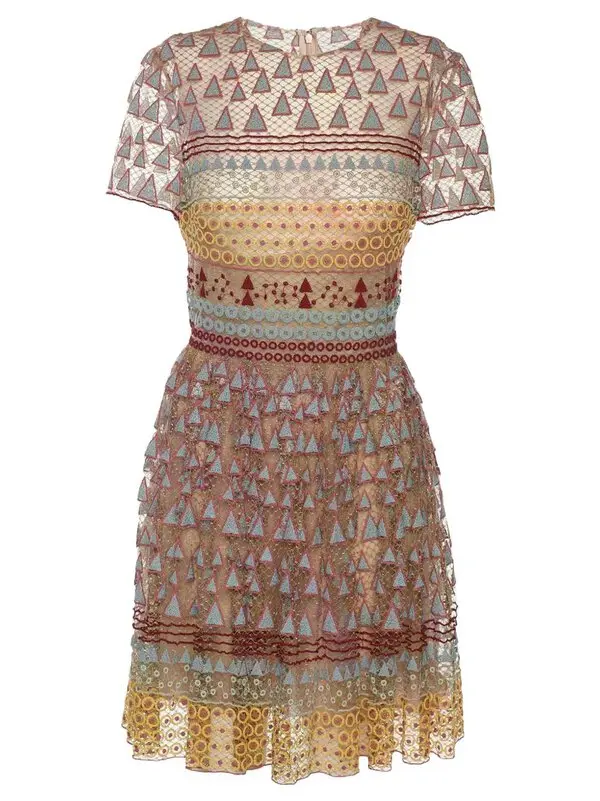 Valentino Garavani Knit Embroidered Midi Dress - Neutrals