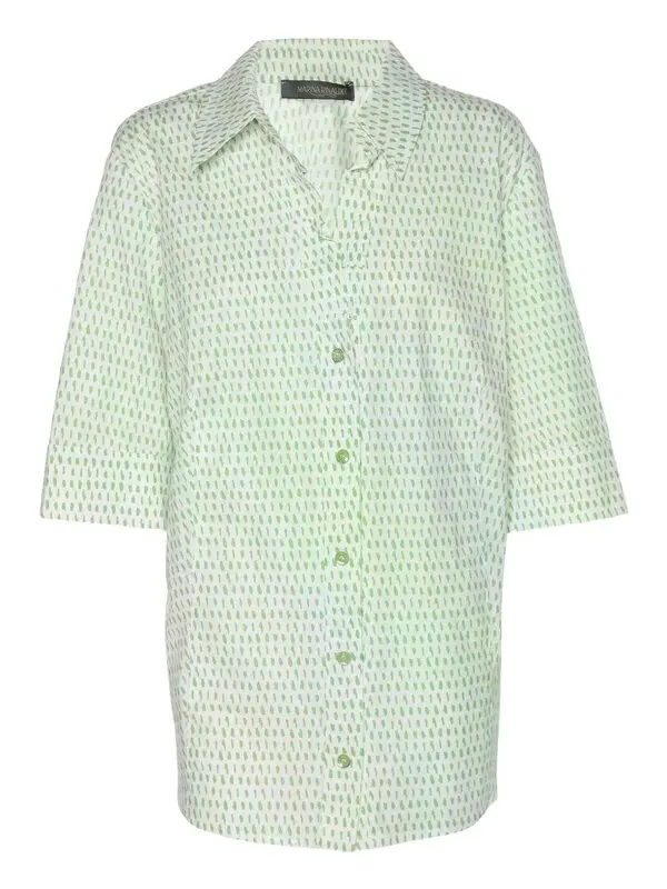 Marina Rinaldi Spot-print Cotton Shirt - White
