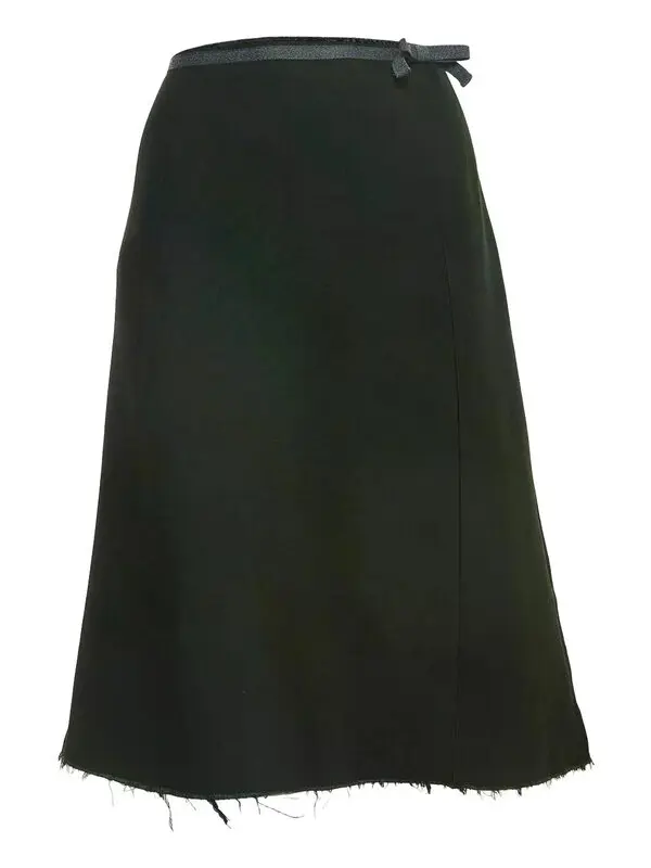 Marni Raw-edge A-line Skirt - Green