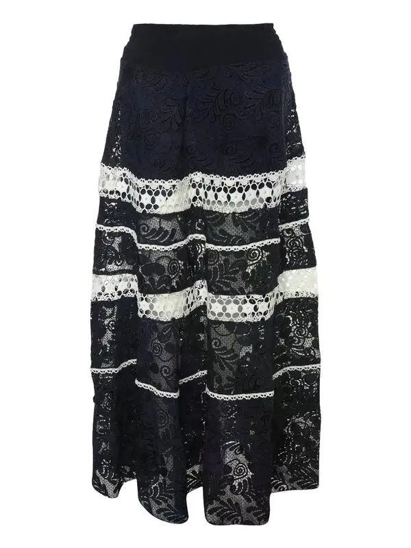 Alexis Lace Maxi Skirt - Blue