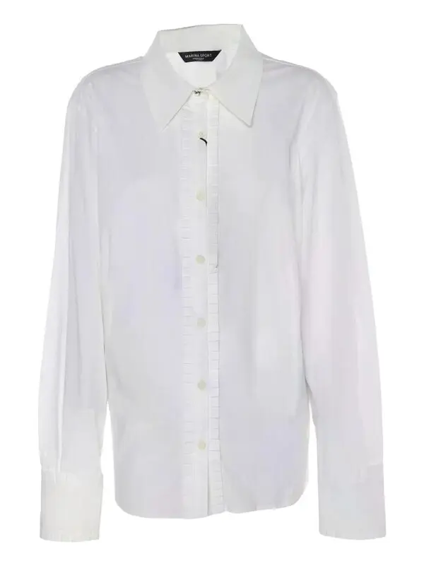 Marina Rinaldi Cotton Pleated Shirt - White