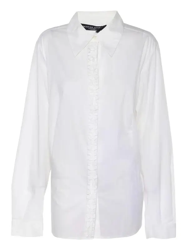 Marina Rinaldi Long-sleeved Cotton Shirt - White