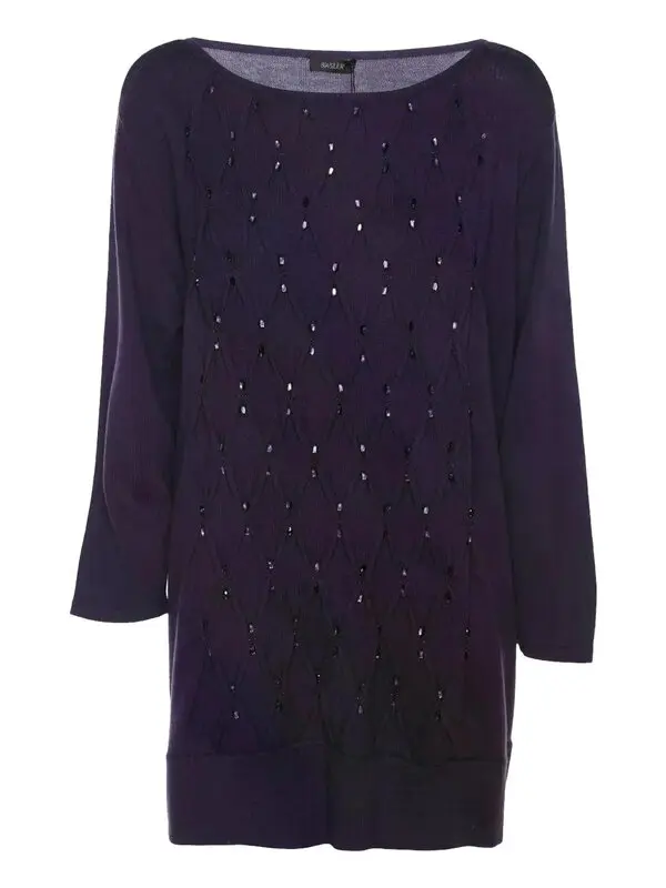 BASLER Crystal-embellished Sweater - Purple