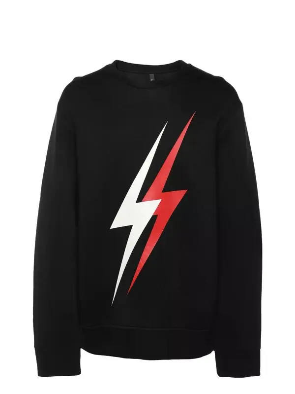 Neil Barrett Lightning-bolt Graphic Sweatshirt - Black