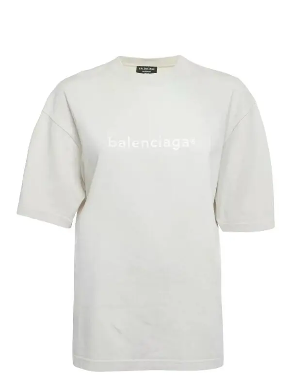 Balenciaga Logo-print Cotton T-shirt - Neutrals