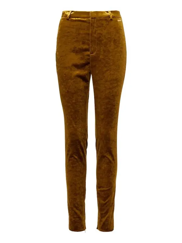 Gucci Velvet Tapered Trousers - Gold