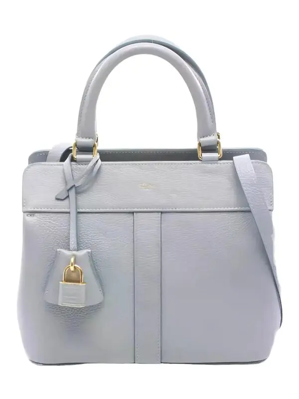 Celine Padlock-detail Leather Handbag - Grey