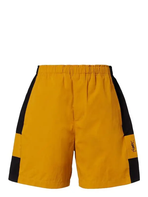 Saint Laurent Cassandre Cotton Bermuda Shorts - Yellow