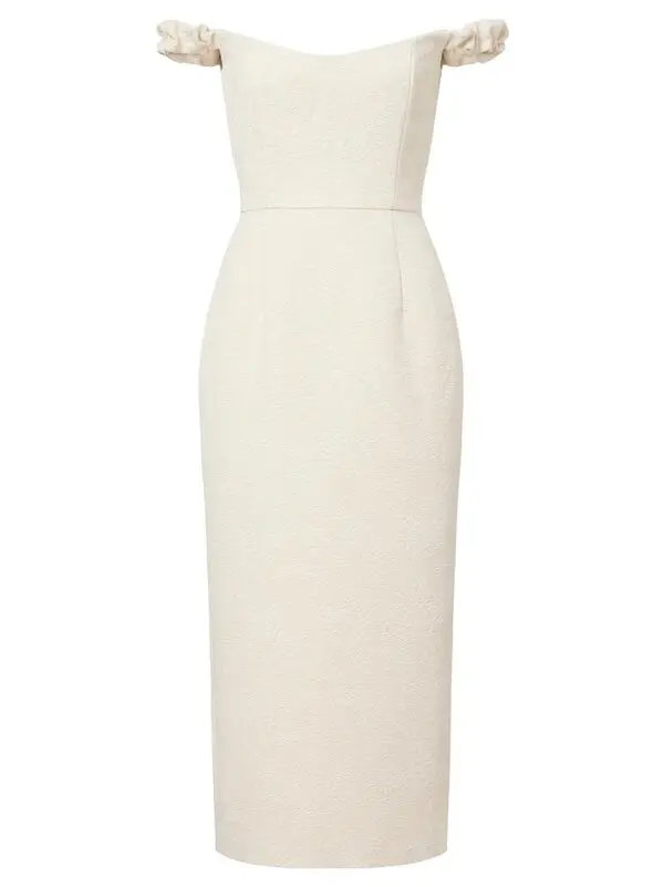 MARKARIAN Bridal Amina Wool-blend Jacquard Midi Dress - White