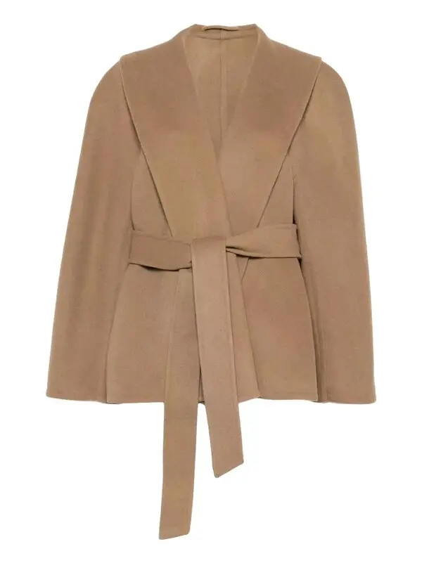 Balenciaga Shawl Belted Jacket - Neutrals