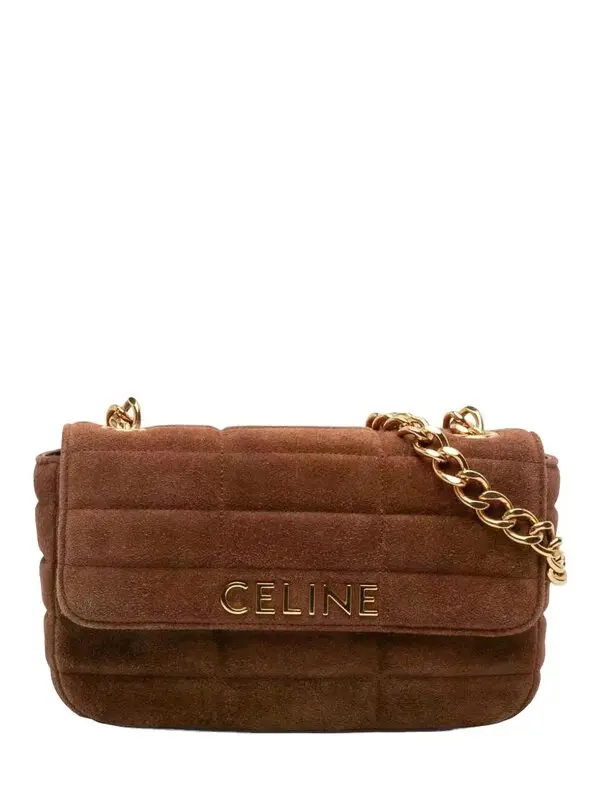 Celine 2023 Monochrome Suede Shoulder Bag - Brown