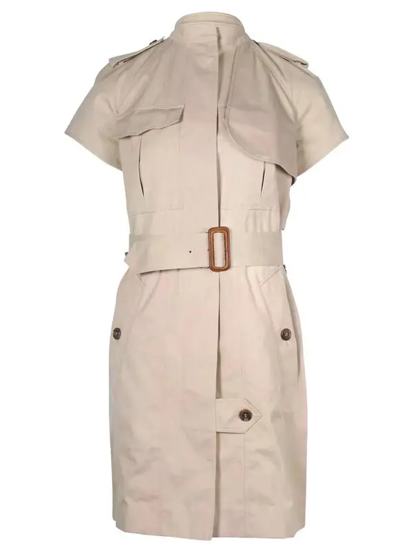 Celine 2000s Short-sleeved Belted Dress - Neutrals