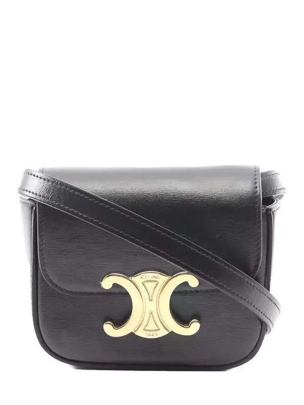 Celine Mini Claude Triomphe-detail Crossbody Bag - Black