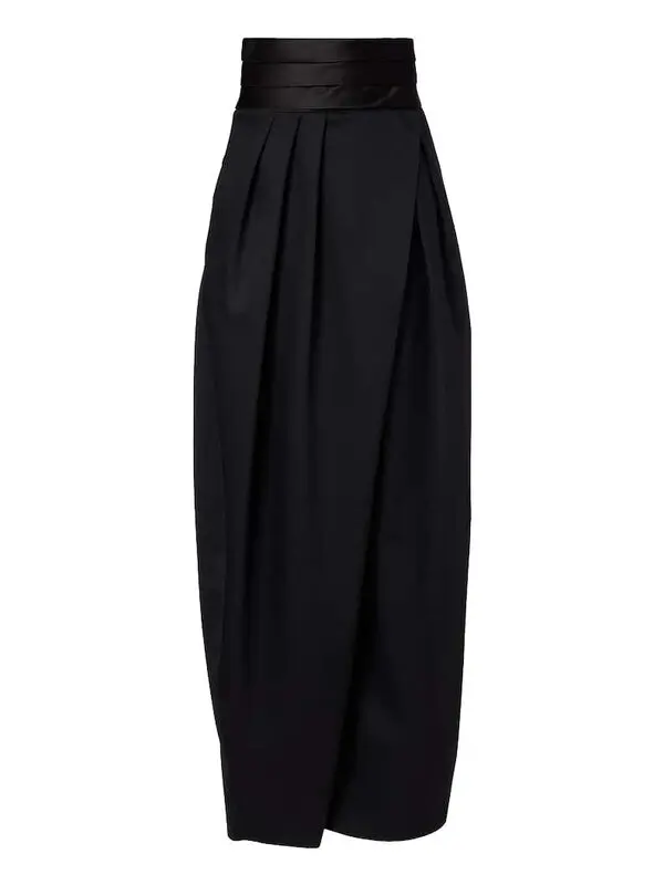 Alaïa Wool Wide-leg Pants - Black
