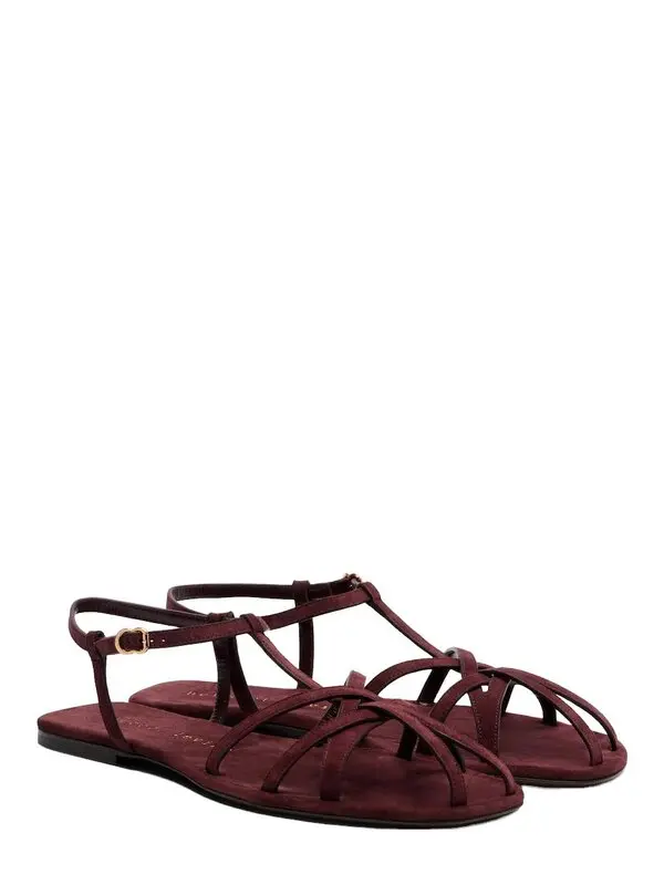 HERBERT LEVINE The Catch Suede Sandals - Burgundy