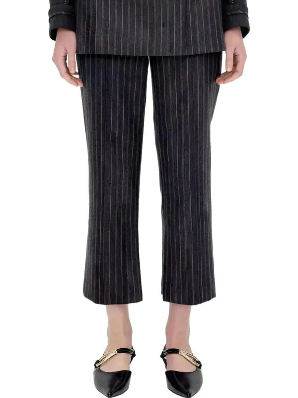 Simkhai Vera Pinstripe-pattern Trousers - Grey