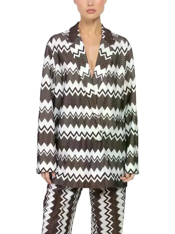 Missoni Chevron-pattern Blazer - White