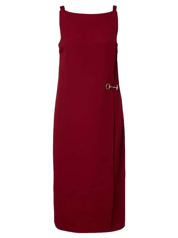 Gucci Horsebit Sablé Midi Dress - Red