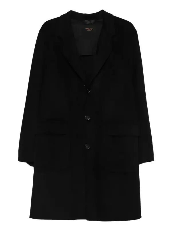 PALTO' Notched Lapel Coat - Black