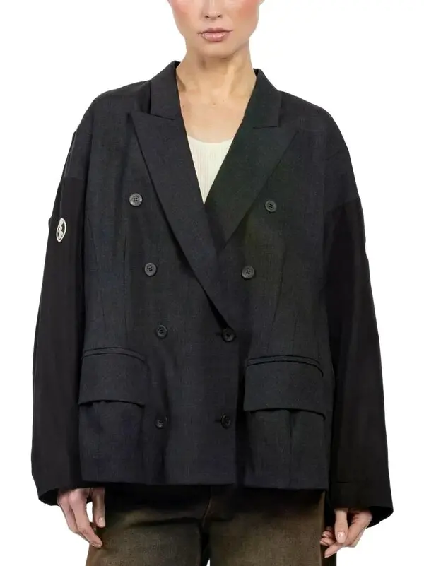 IBRIGU Jacquard Double-breasted Jacket - Black