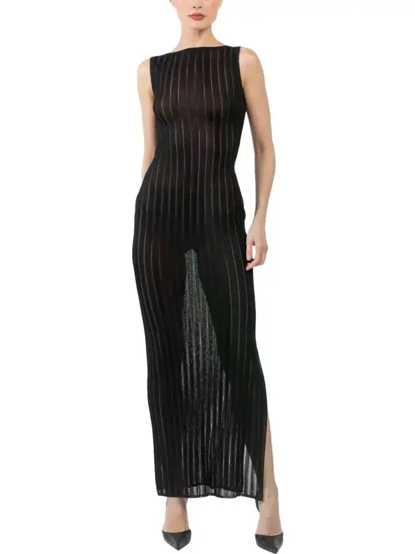 LA GALPA Reaper Bare Split Maxi Dress - Black