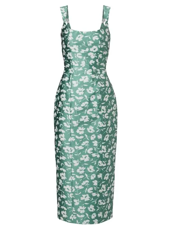 MARKARIAN Numa Brocade Midi Dress - Green