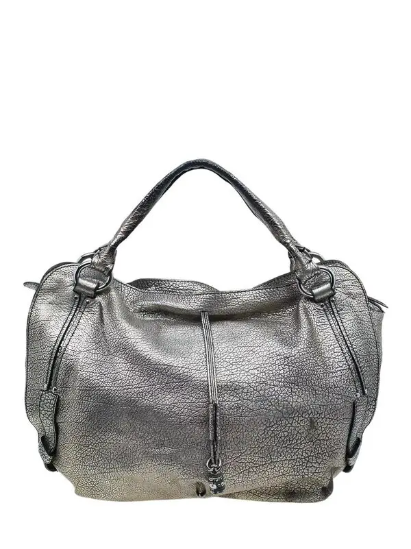 Celine Metallic Leather Hobo Bag - Grey