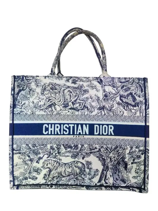 Dior Toile De Jouy Small Book Tote - Blue