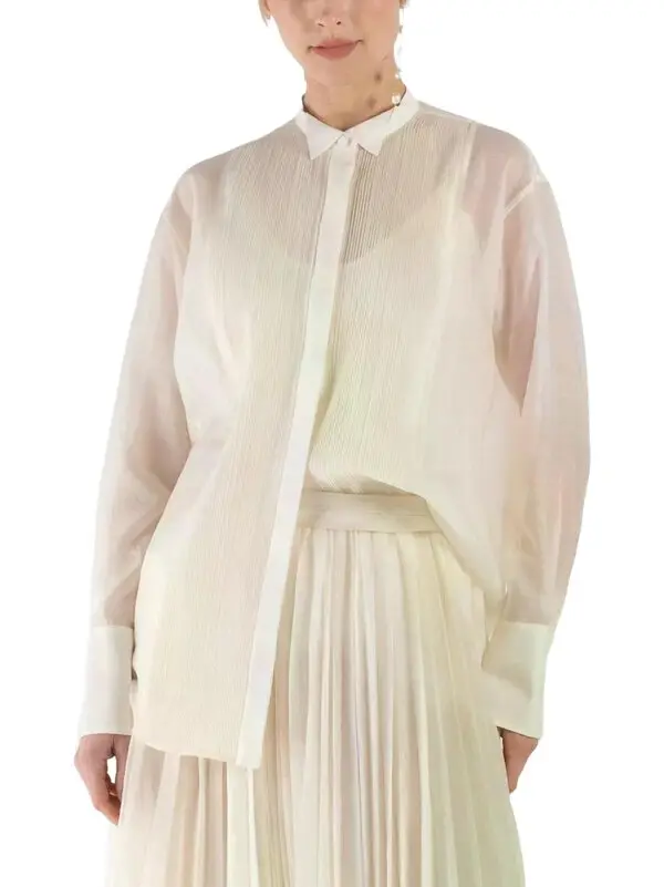 GIA STUDIOS Pleated Long-sleeve Shirt - Neutrals