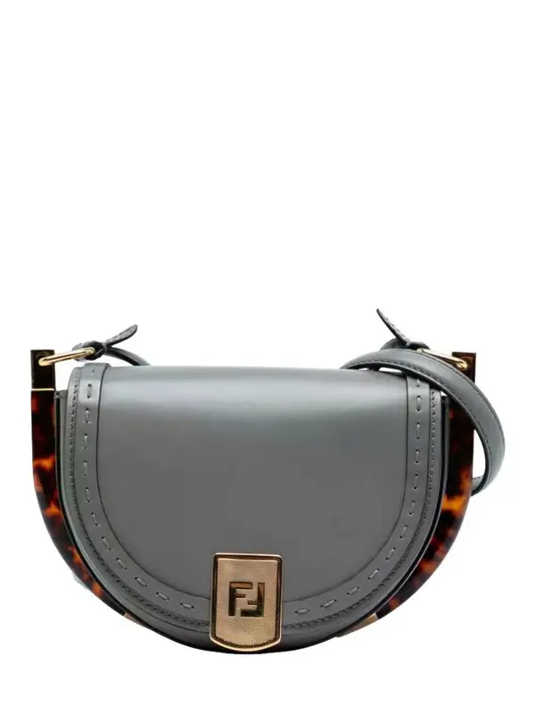 Fendi Leather Moonlight Crossbody Bag - Grey