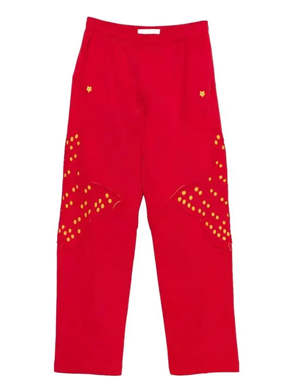 KIKO KOSTADINOV X Fox Lab Perforated Fleece Jogger - Red