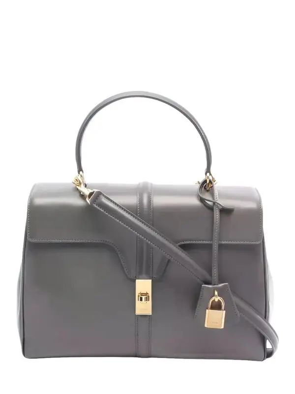 Celine Medium 16 Handbag With Padlock Detail - Grey