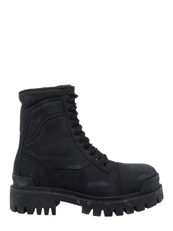 Balenciaga Strike Lace-up Zip Boots - Black