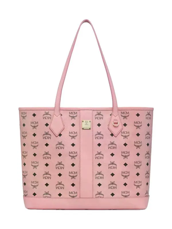 Mcm Monogram-print Tote Bag - Pink