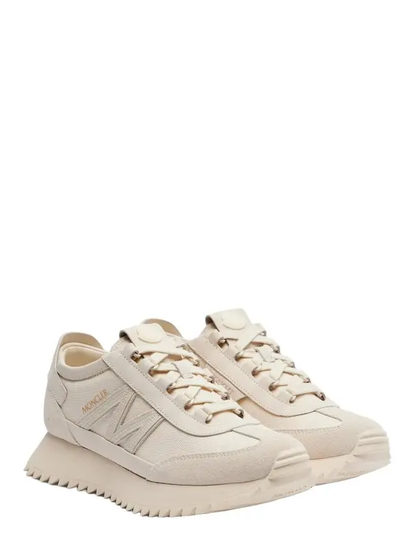 Moncler Pacey2 Suede-trimmed Sneakers - Beige