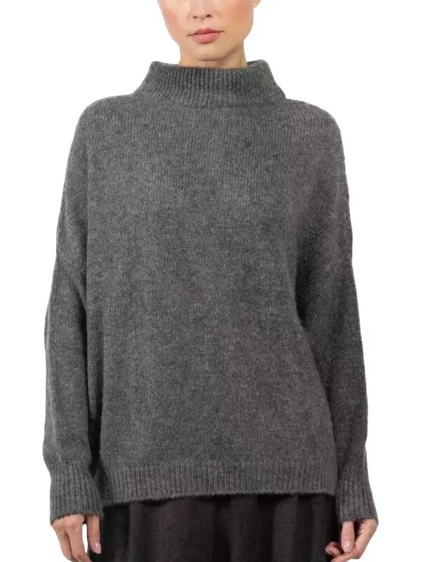 Dusan High-neck Relaxed Fit Sweater - Grey