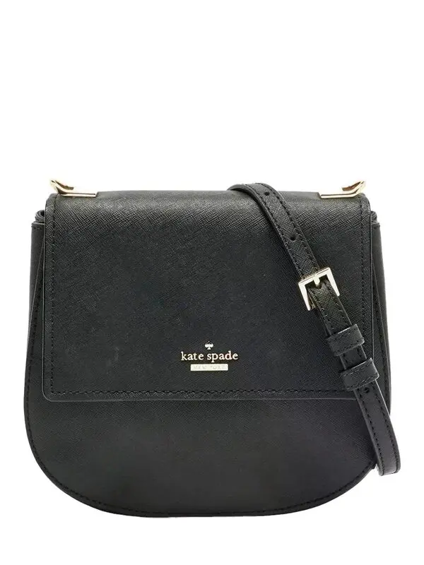 Kate Spade New York Leather Flap Crossbody Bag - Black