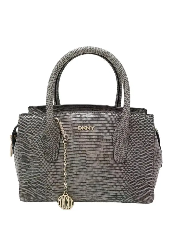Dkny Vintage Lizard-embossed Leather Tote Bag - Grey