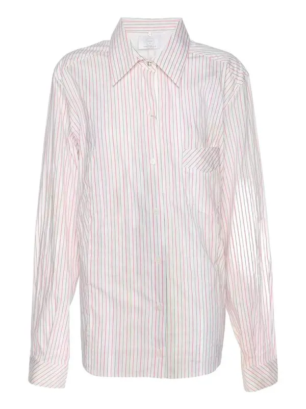 Marina Rinaldi Striped Shirt With Removable Collar - White
