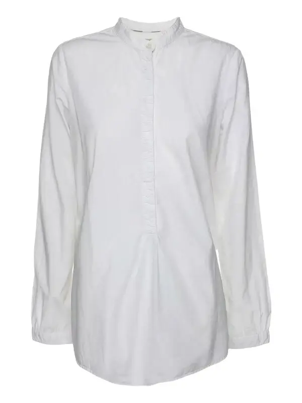 Burberry Brit Long-sleeve Cotton Blouse - White
