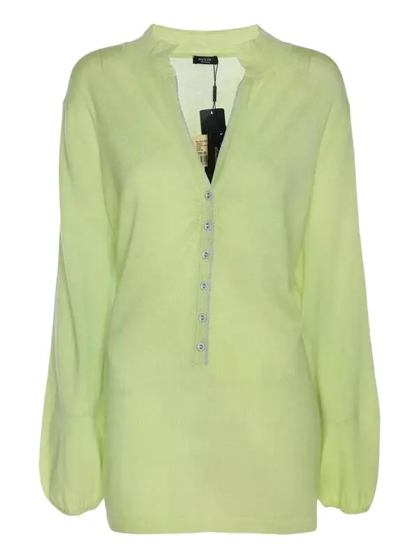 BASLER Cashmere Button-front Sweater - Green